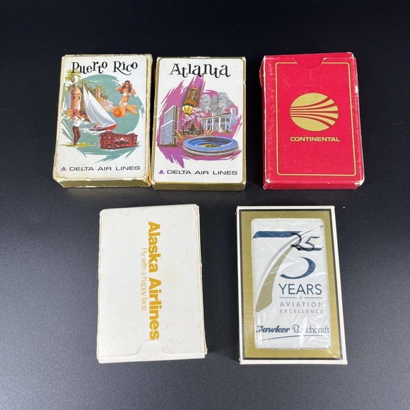 Games | Vintage Playing Cards Alaska Continental Delta Airlines ...
